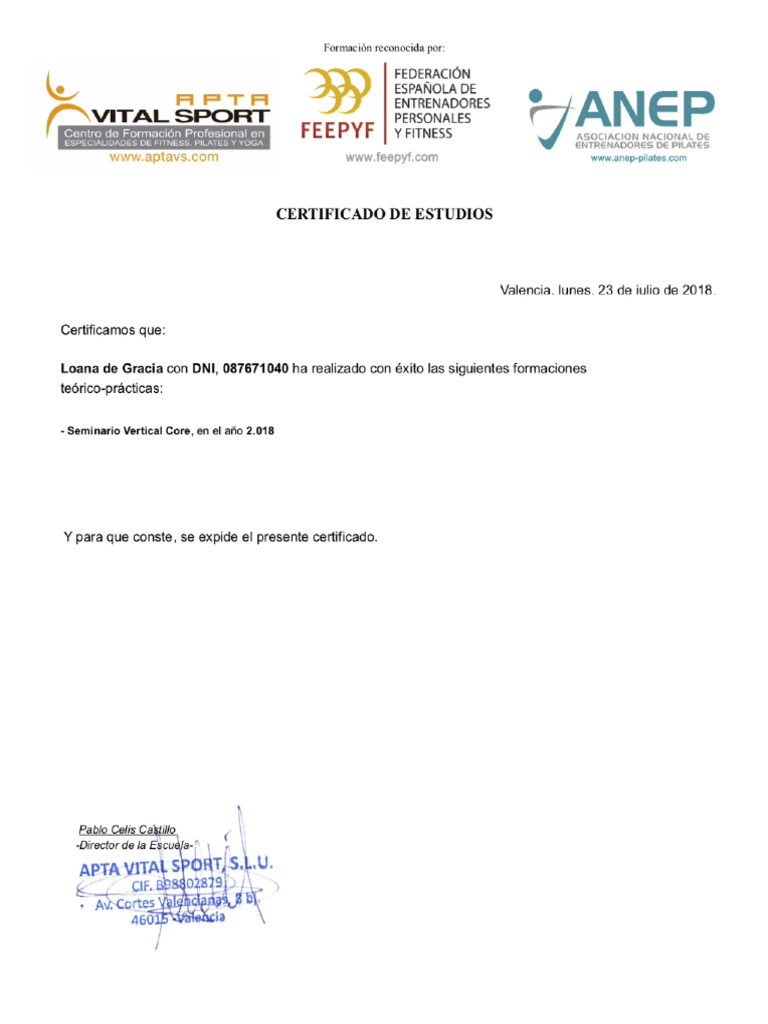 Vertical Core - Certification | PDF