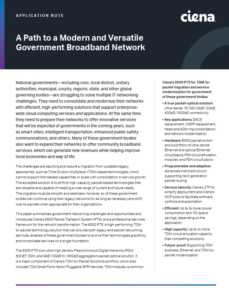 A Path To A Modern and Versatile Government Broadband Network AN | PDF ...