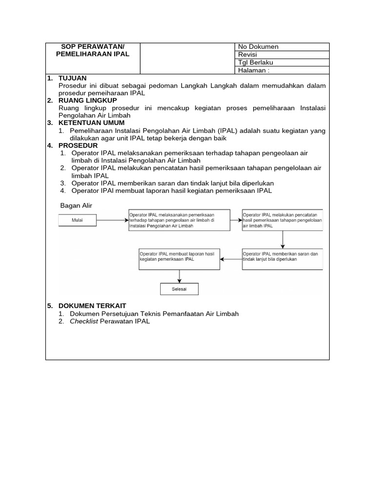 Sop Perawatan Ipal | PDF