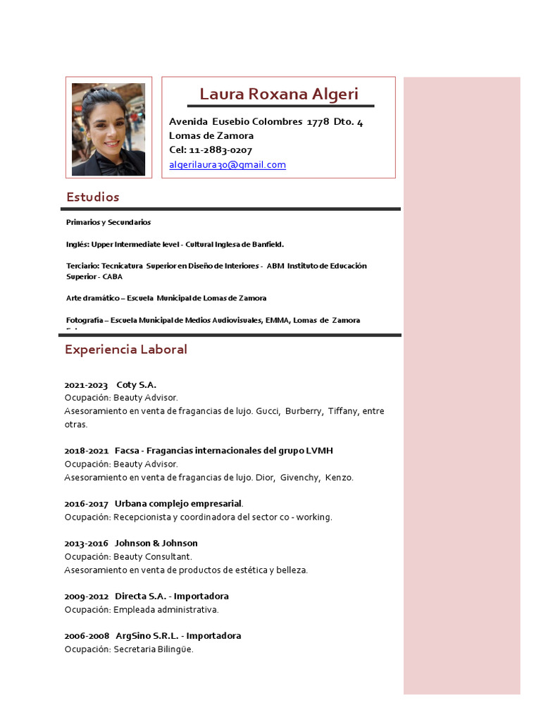 CV Laura Algeri - 2023 | PDF