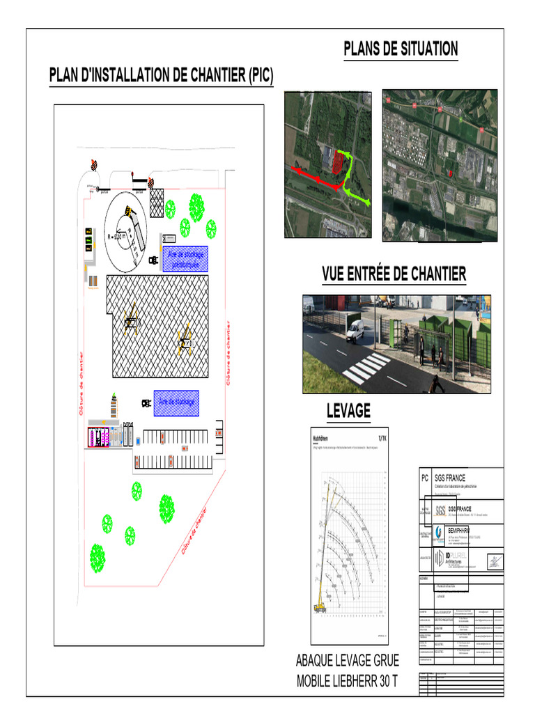 Plan D'Installation de Chantier (Pic) Plans de Situation: Abaque Levage ...
