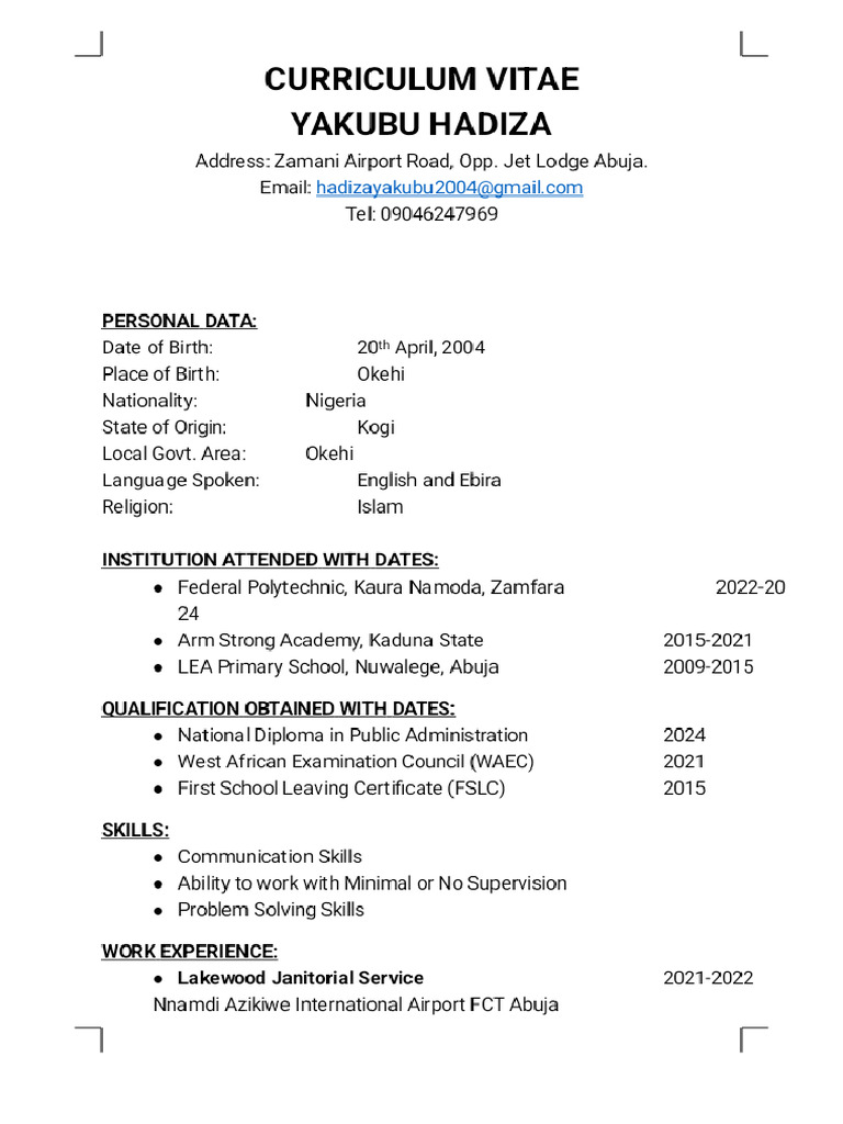HADIZA CV_Phoenix | PDF