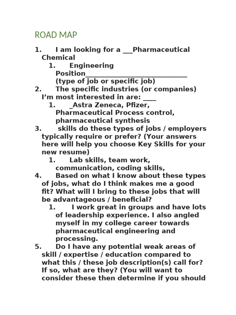 Raod Map and Career Summary | PDF