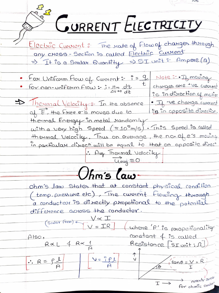 Current Electricity Class 12 Notes | PDF | Materials | Physical Sciences