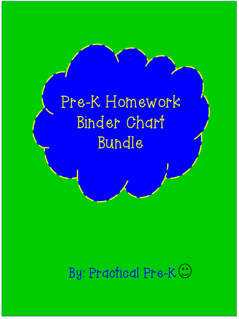 Pre-K Homework Binder Chart Bundle | PDF