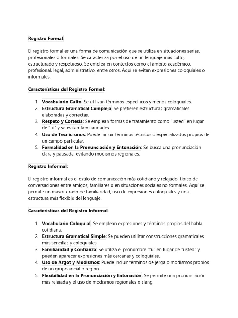 Registro Formal | PDF