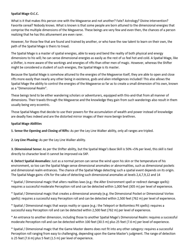 22-Spatial Mage v3 | PDF