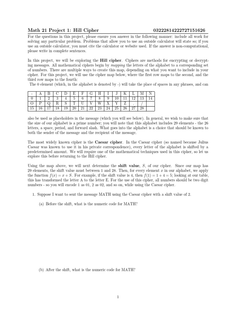 Project1 Hillcipher 5 | PDF