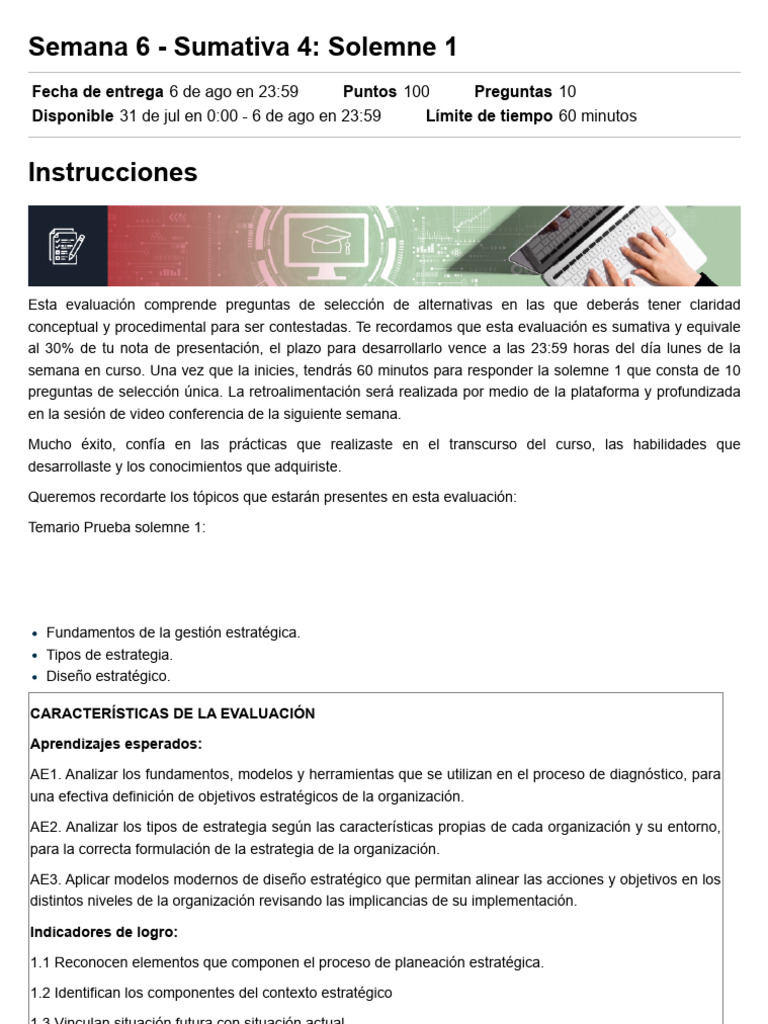 Semana 6 - Sumativa 4 - Solemne 1 - 202315.1528 - GEST ESTRATÉGICA Y FINANCIERA 100 | PDF ...