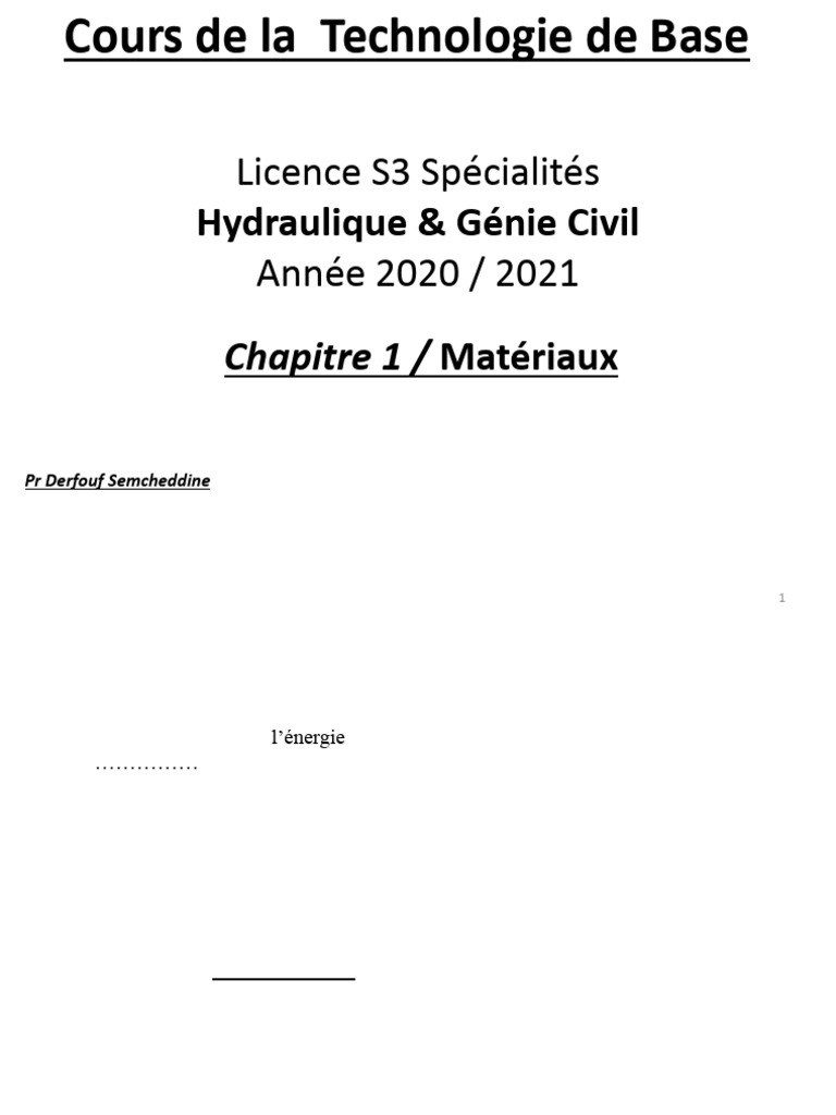 Cours 01 Tech Base Annee 2021 | PDF