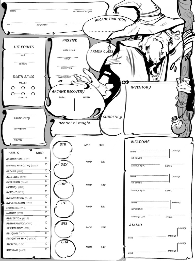 Wizard Character Sheet | PDF