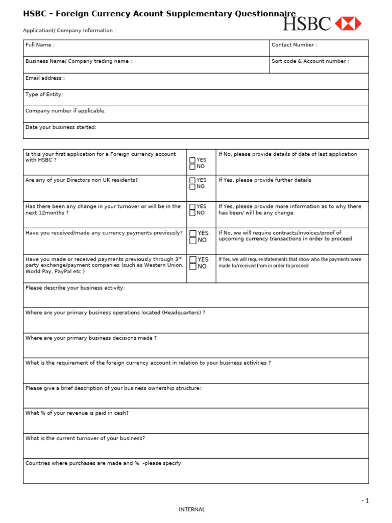 FCA Questionnaire | PDF