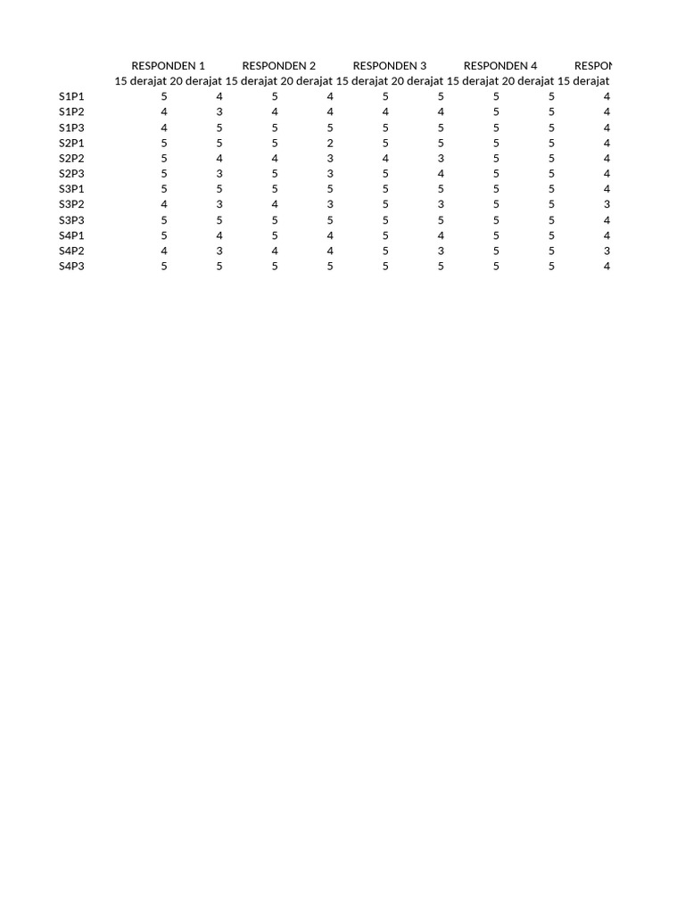 Excel Data Mentah Quisoner | PDF