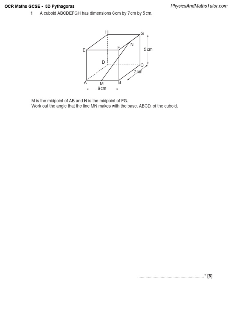 3D Pythagoras QP | PDF