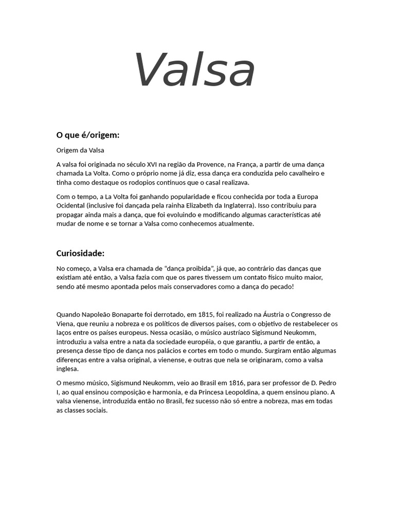Valsa | PDF