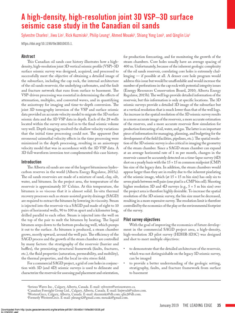 A High-Density, High-Resolution Joint 3D VSP-3D Surface | PDF