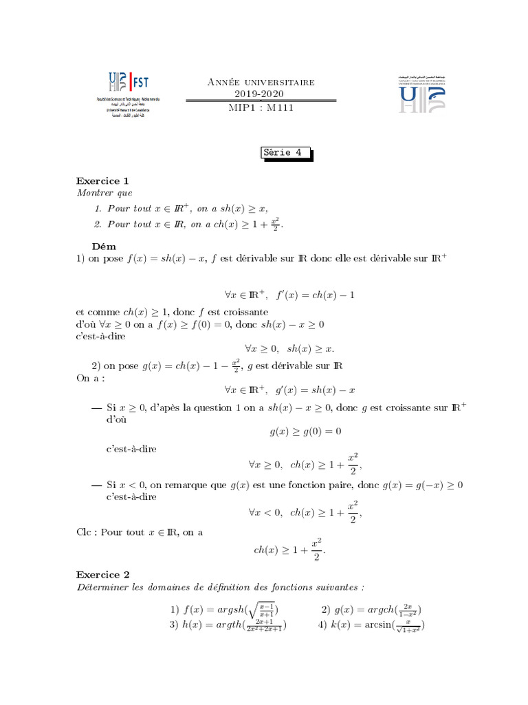 M111 - TD 4 (Solution) | PDF