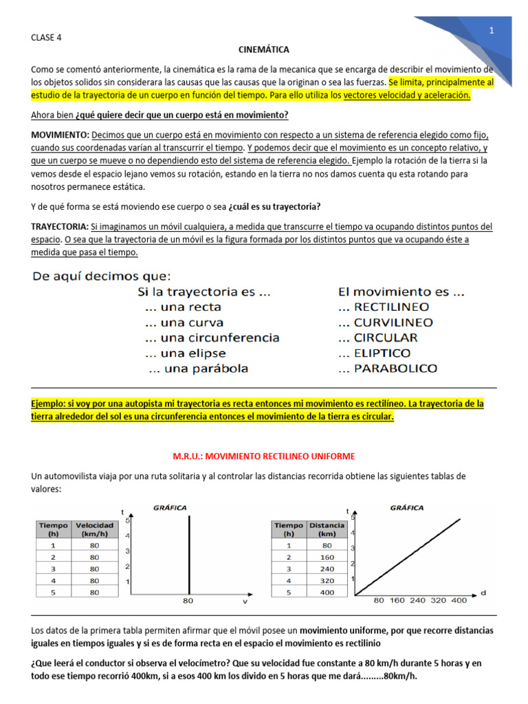 Cinemática (Mru) | PDF