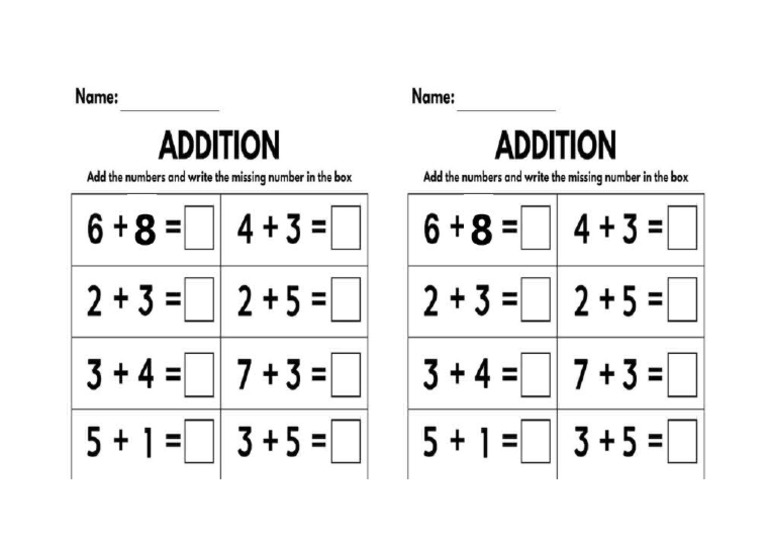 Grade 1 Addition Worksheet | PDF