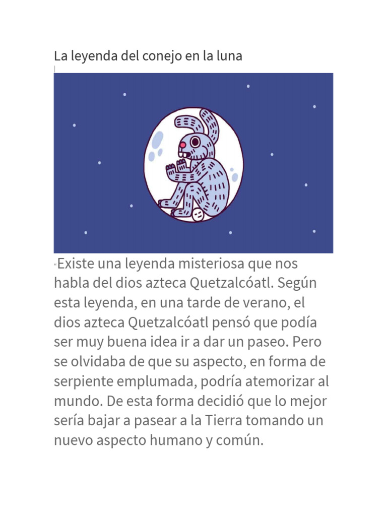 La Leyenda Del Conejo en La Luna | PDF