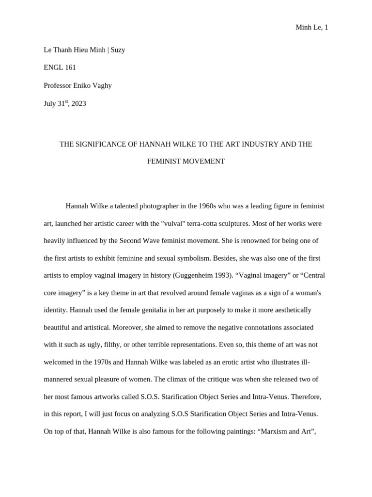 Le Thanh Hieu Minh - ENGLISH 161 - Writting Project 4 | PDF