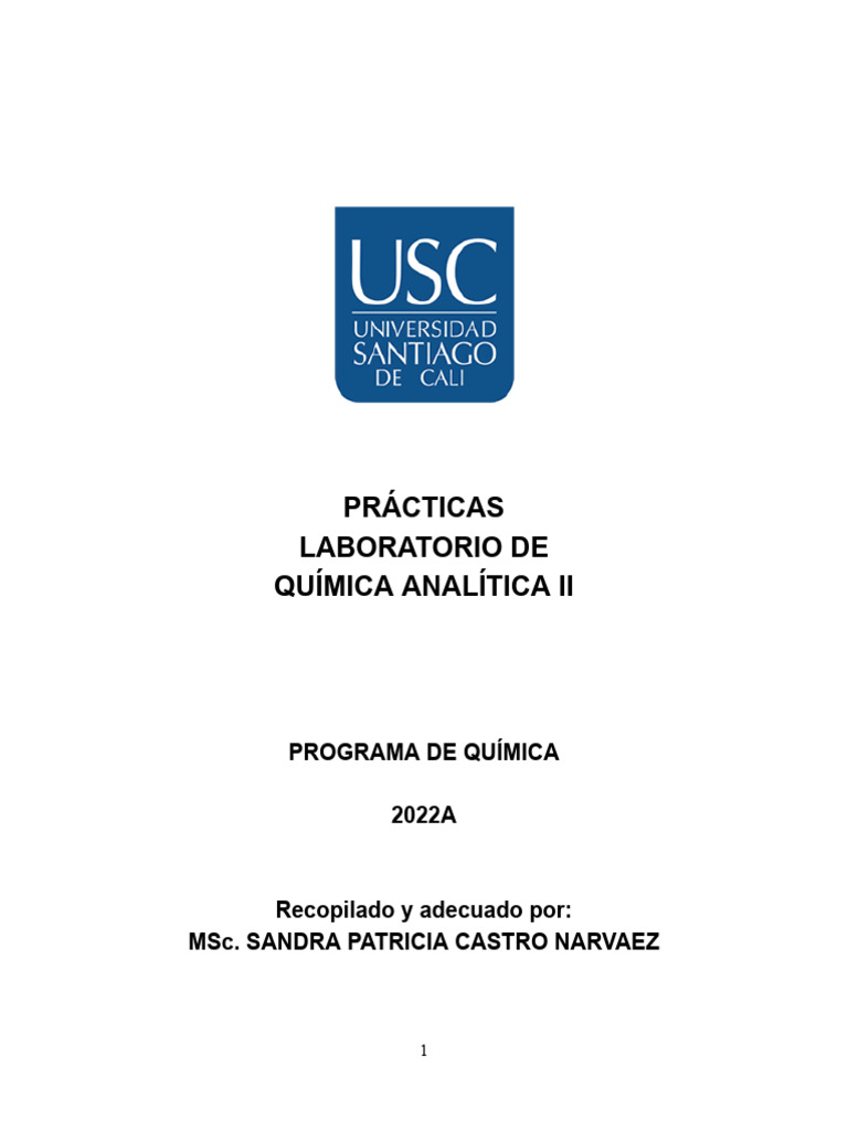 Guia De Quimica Analitica Ii Usc Pdf