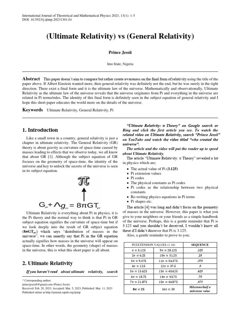 The God Equation Theory of Everything | PDF | General Relativity | Universe