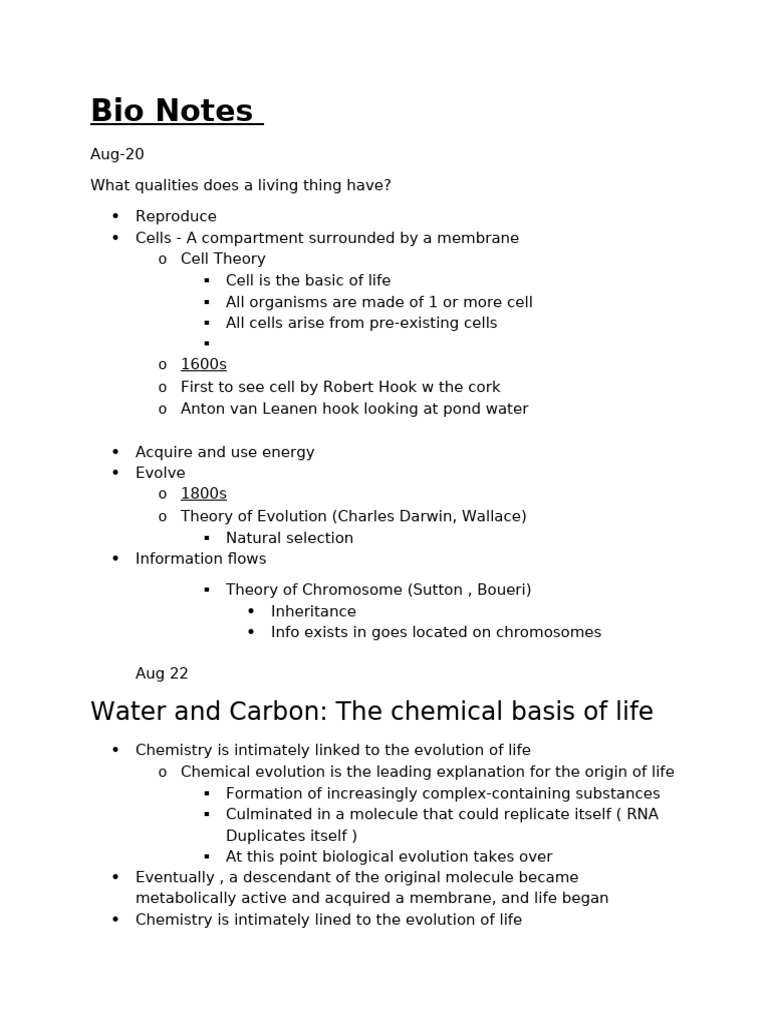 Bio Notes1 | PDF