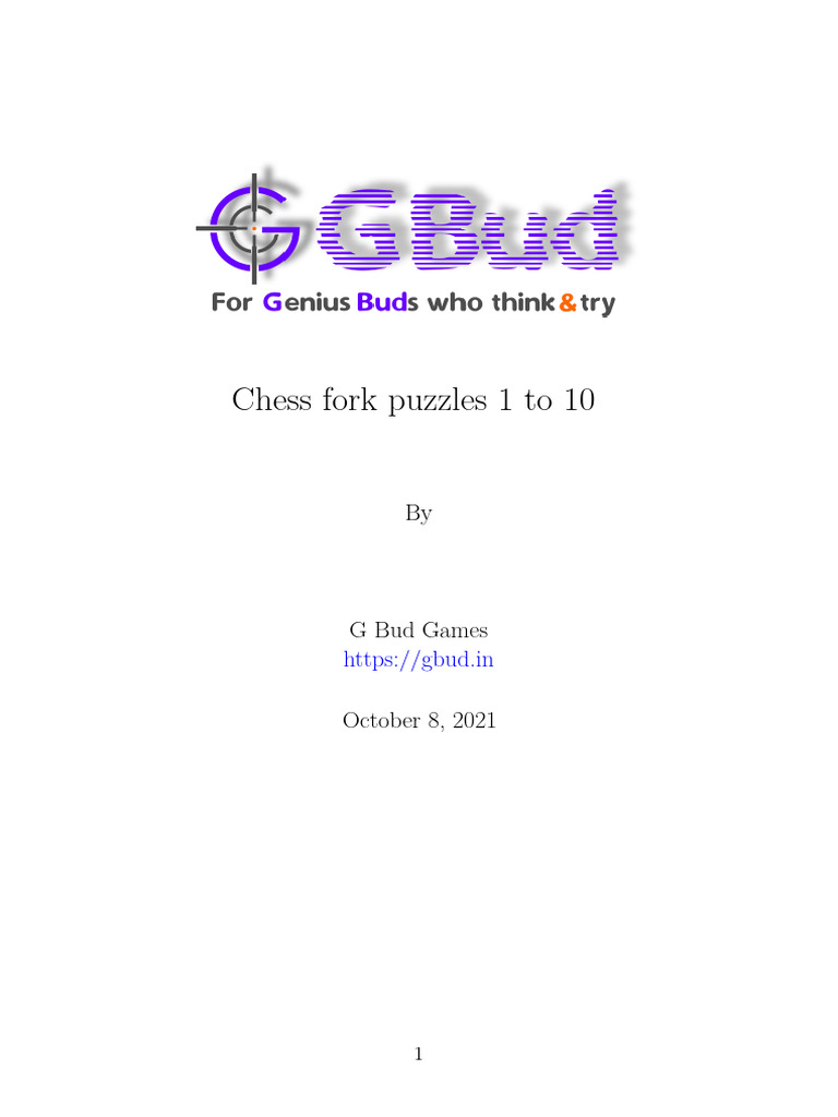 Chess Fork Puzzles 1 To 10 | PDF
