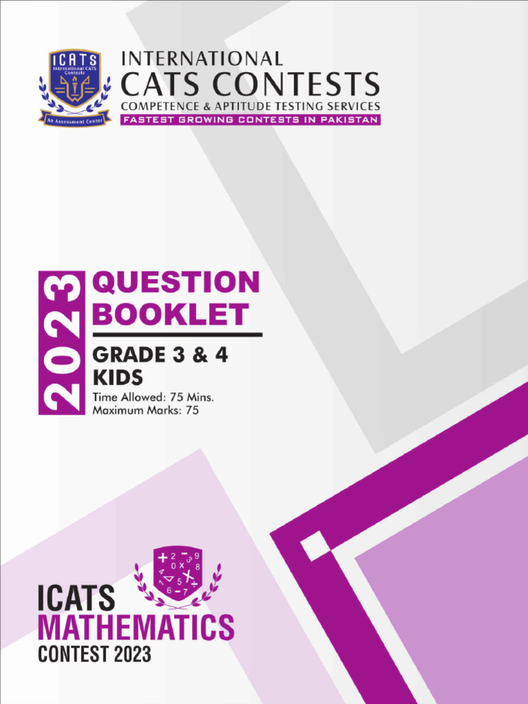 Question Paper Maths Grade 3 4 | PDF