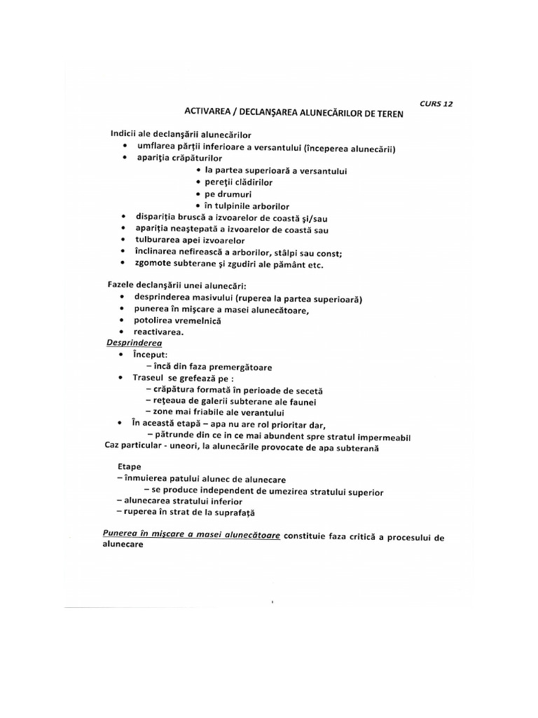 12 Curs If 2 CES - Declansarea Alunecarilor Teren - Final | PDF