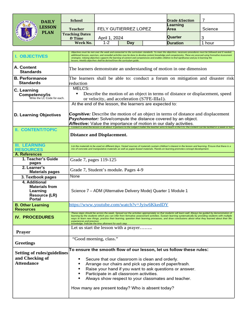 Lesson Plan For Demo Teaching g7 Final | PDF
