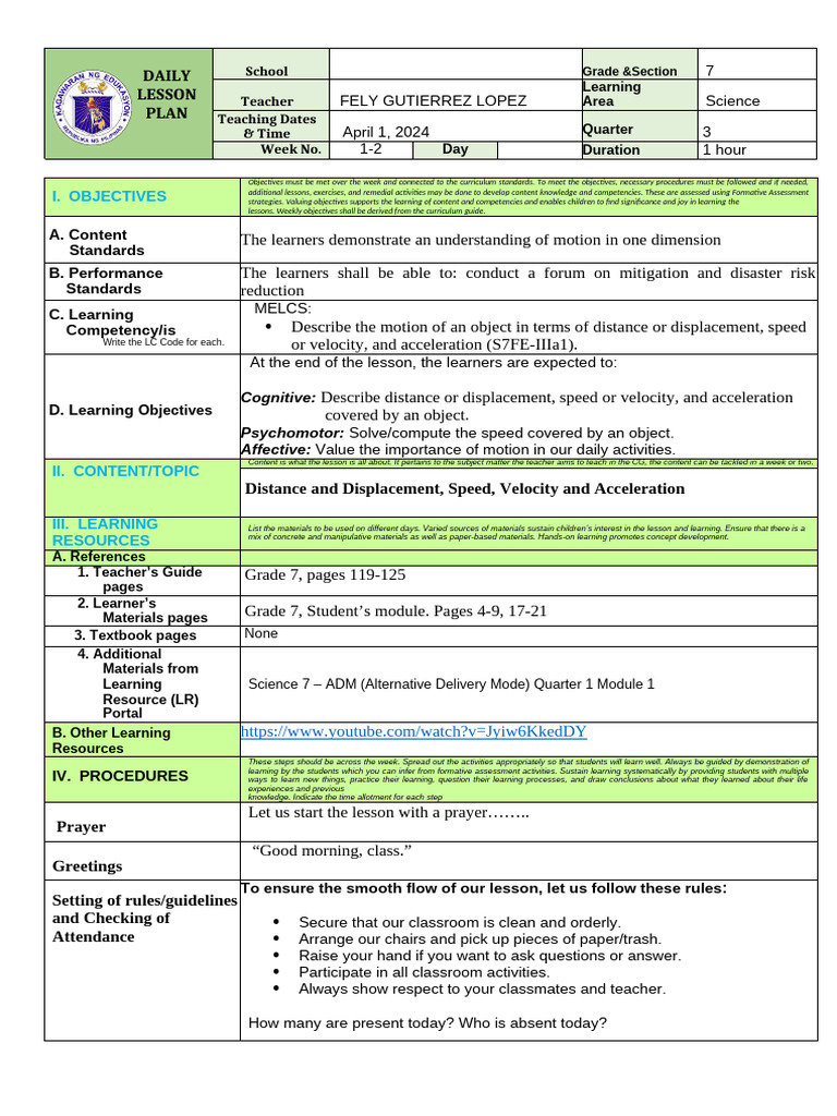 Lesson Plan For Demo Teaching g7 | PDF