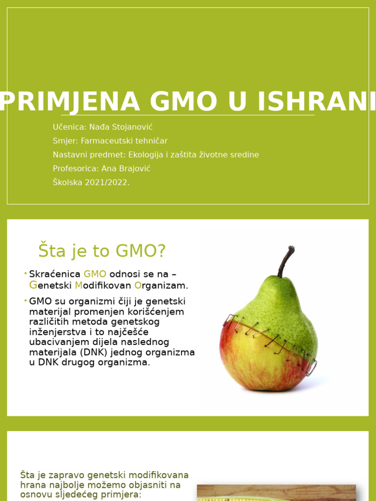 Primjena GMO U Ishrani | PDF