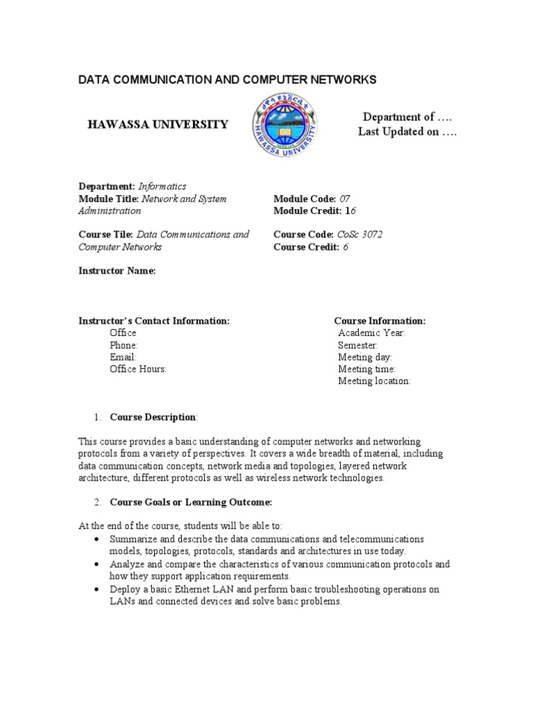 Data Communication and Computer Networks | PDF | Communications ...