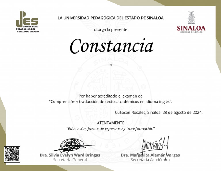 Constancia de Ingles | PDF