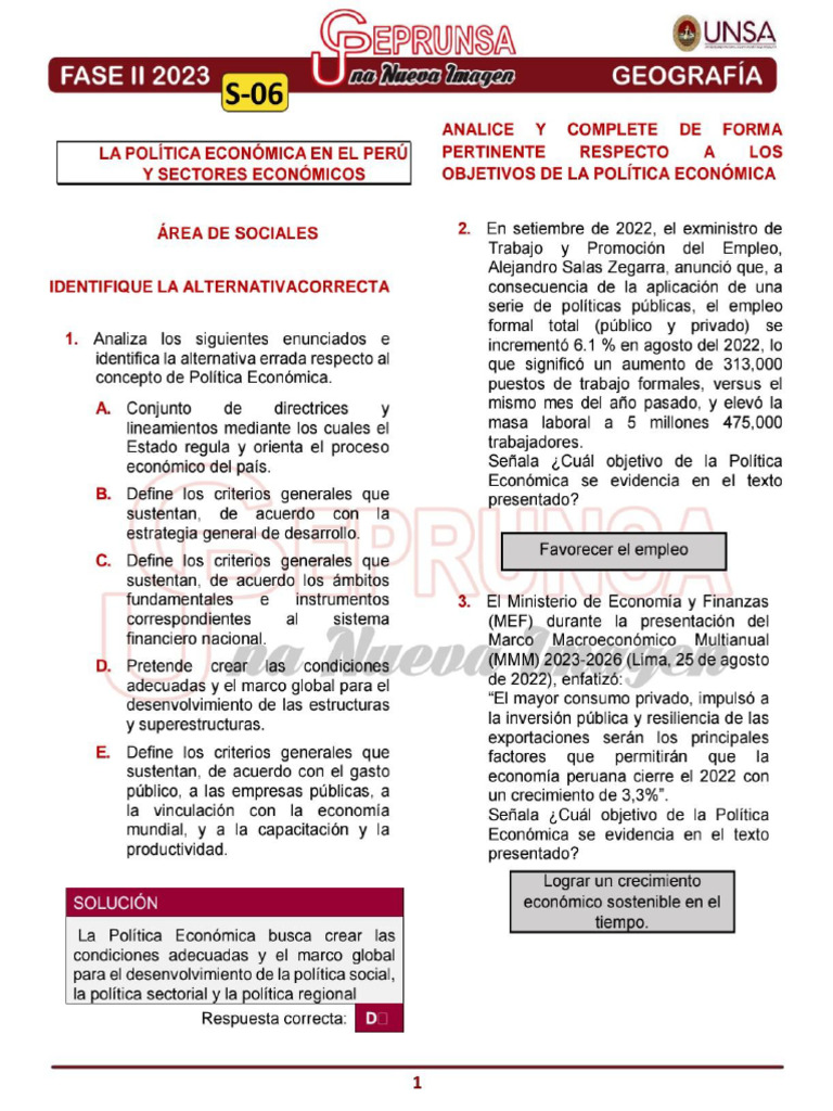 Geografía P6 - Solucionario | PDF