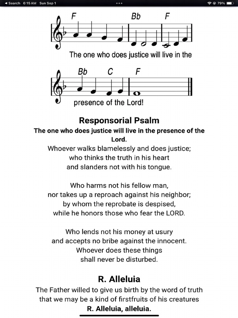 Responsorial Psalm 22th Sunday C | PDF