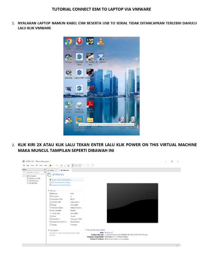 Tutorial Connect Esm To Laptop Via Vmware & Calculate Wki | PDF