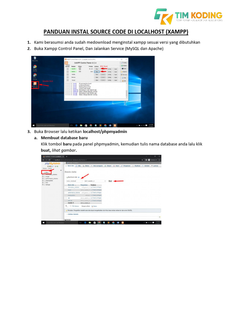 Panduan Instal Source Code Di Localhost | PDF