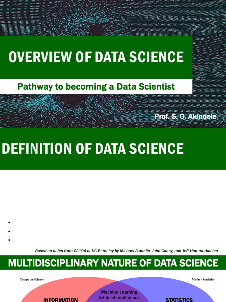 Overview of Data Science Pathway To Becoming Data Scientist | PDF