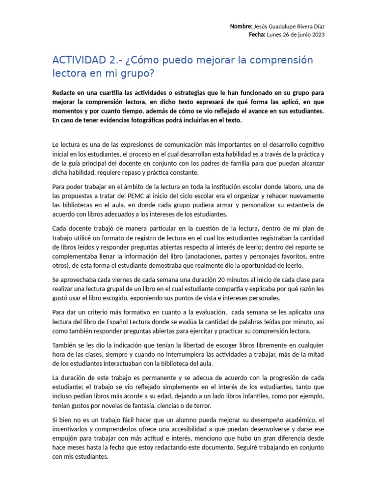 Estrategias para Mejorar la Comprensión Lectora | PDF | Comprensión ...