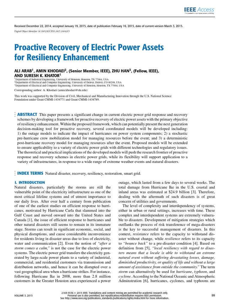 Proactive Recovery of Electric Power Assets For Resiliency Enhancement ...
