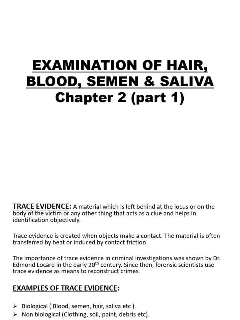 Hair, Blood, Semen, Saliva | PDF