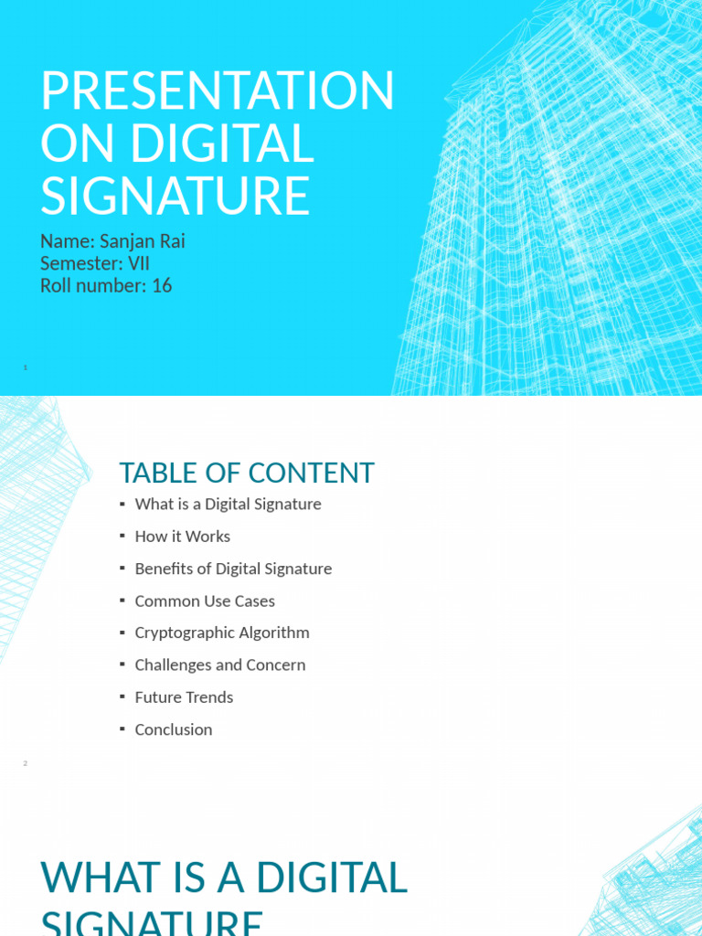 Presentation On Digital Signature | PDF