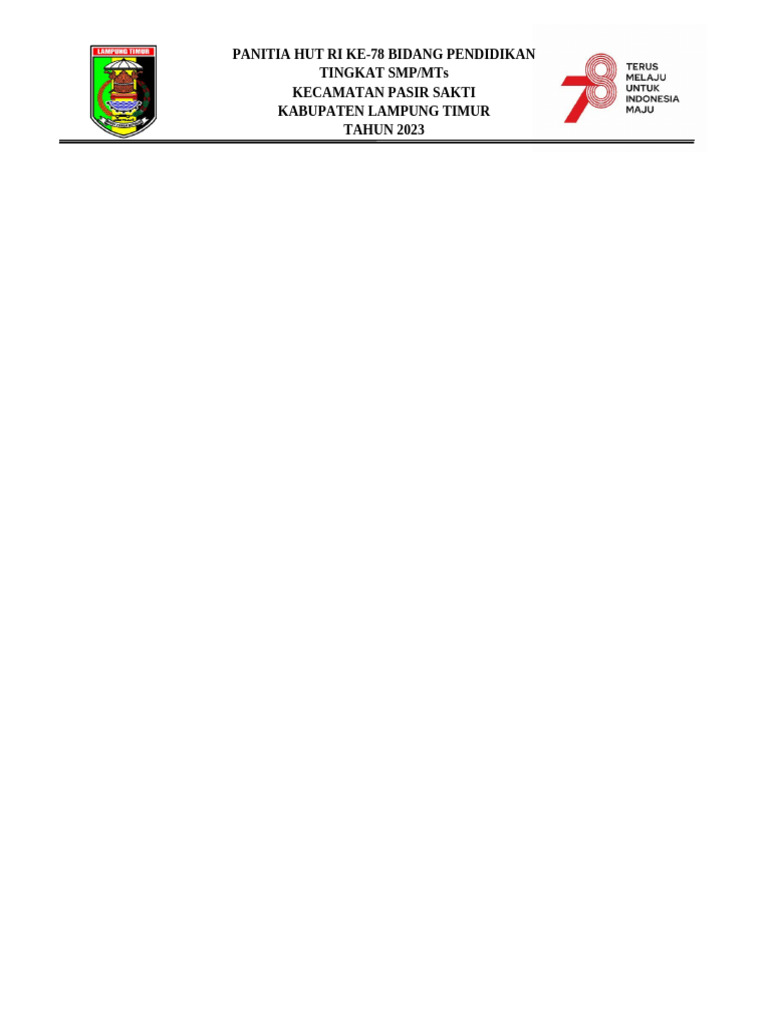 Kop Panitia Hut Ri Ke 78 | PDF