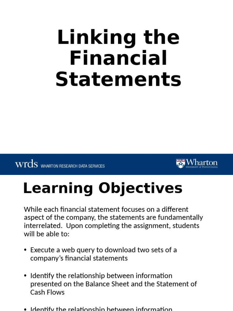Accounting Linking Financial Statements Slide Deck | PDF
