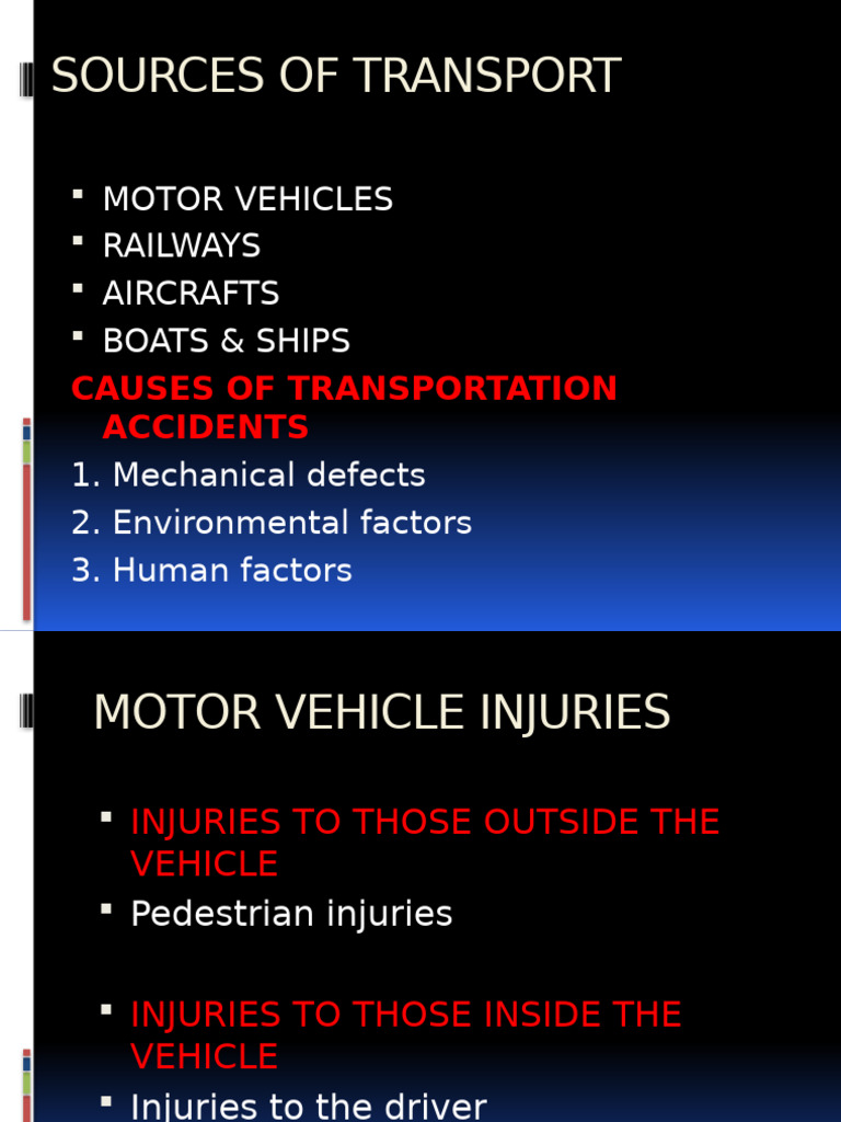 Transportation Injuries | PDF | Traffic Collision | Vehicles