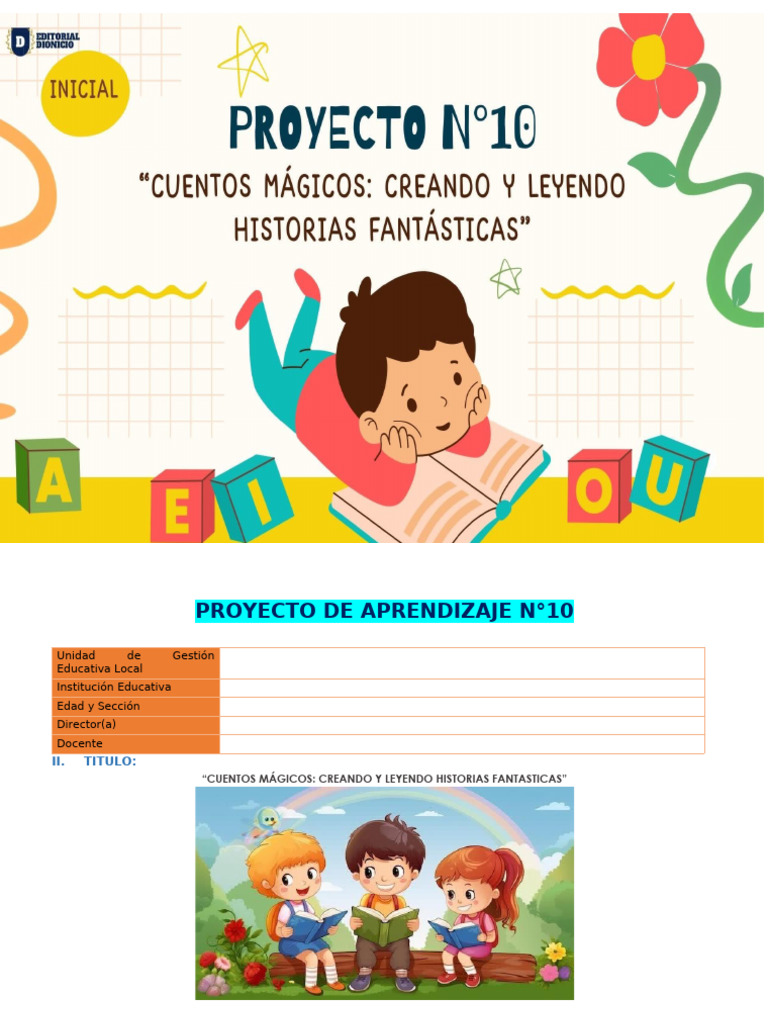 (U) Proyecto de Aprendizaje Agosto Cuentos Magicos | PDF