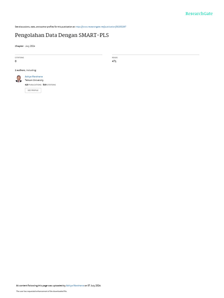 PengolahanDataDenganSMART PLS | PDF